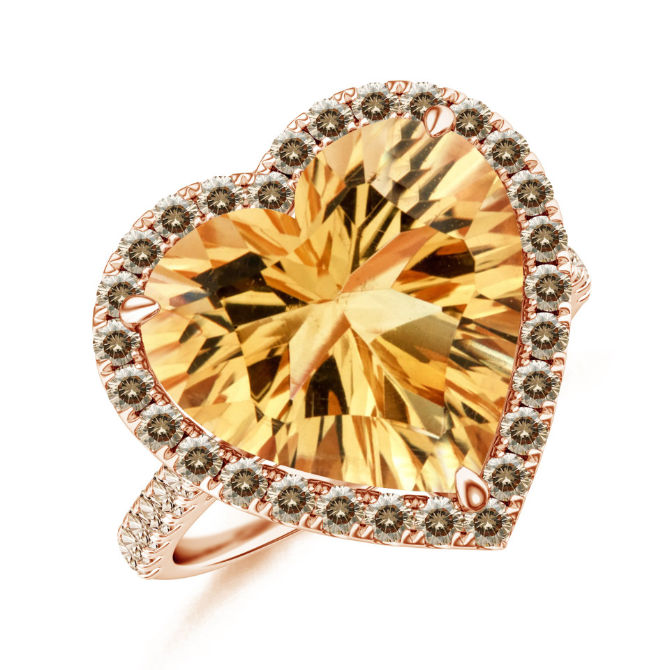 Inel TIMELESS din aur roz de 18k cu citrin si diamante | Casiani